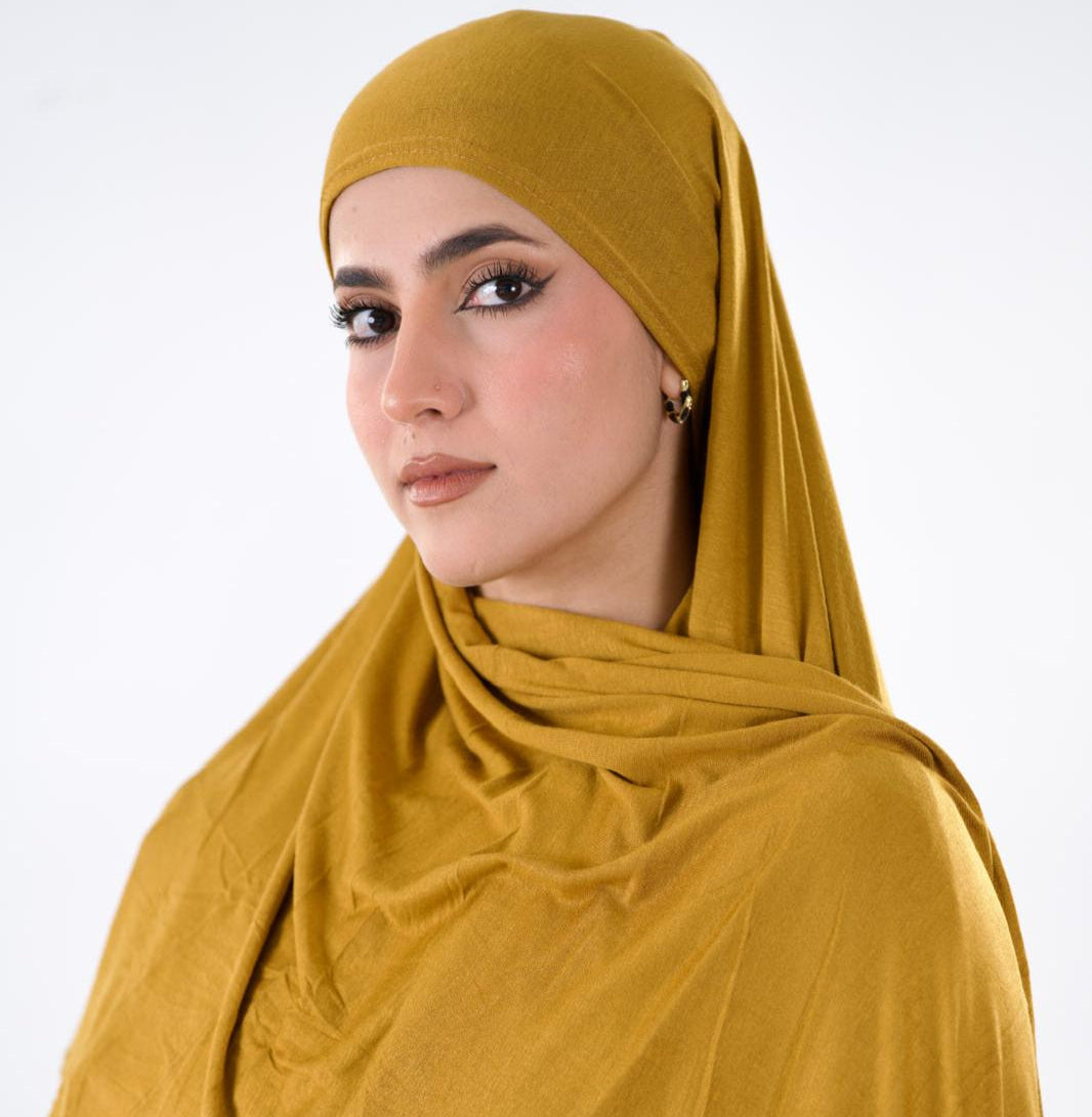 Premium Jersey Hijab — Mustard – Zahra Atelier